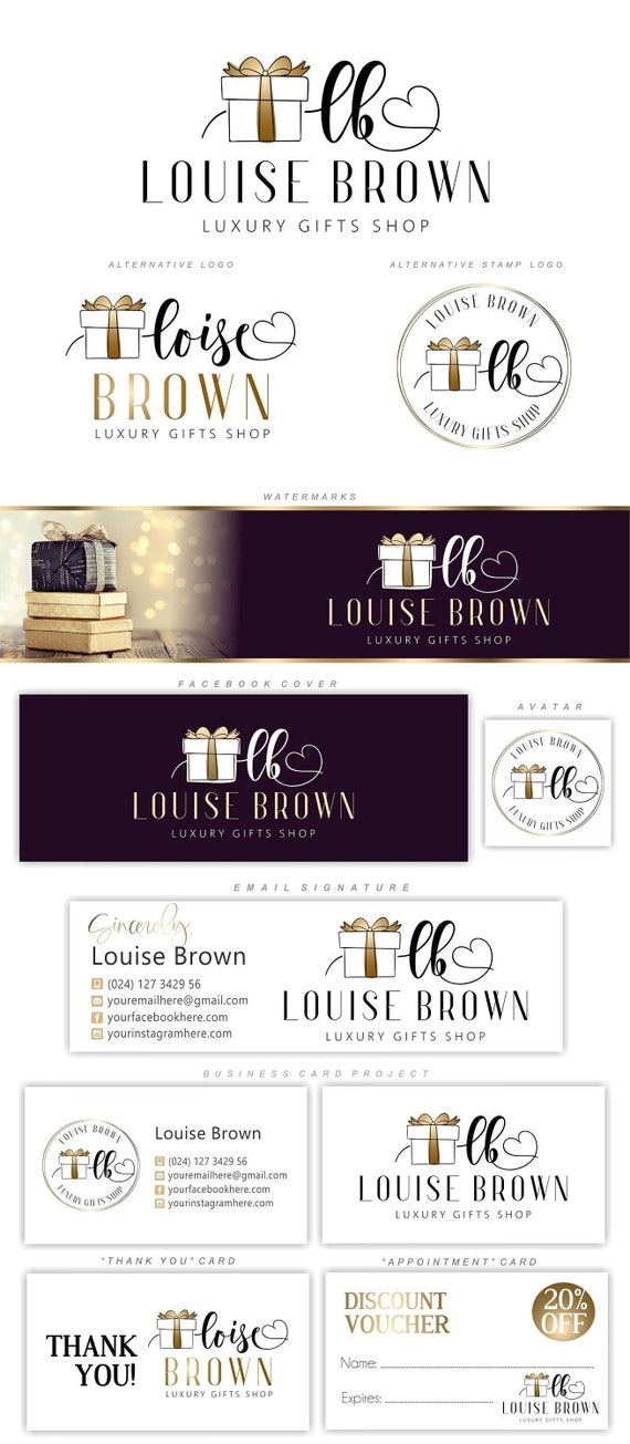 Gift Box Logo Design Gifts Sell Logo Design Gift Store Logo | Etsy