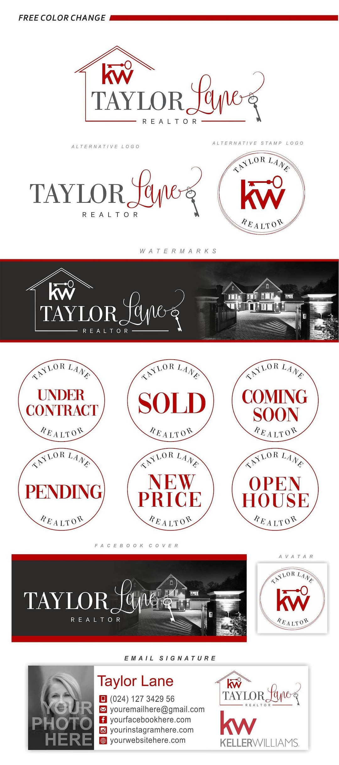 Realtor Logo Design, Real Estate Logo, Branding Kit, Real Estate ...