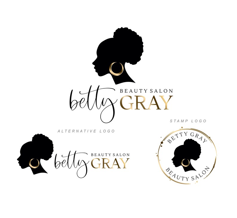 Afro Woman Logo, Royal Afro Logo, Beauty Logo, Salon Logo, Cosmetics ...