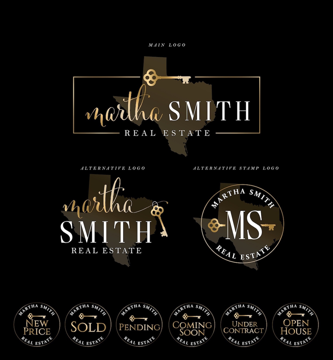 Realtor Logo, Key Logo Design, Real Estate Branding Kit, Realty Key ...