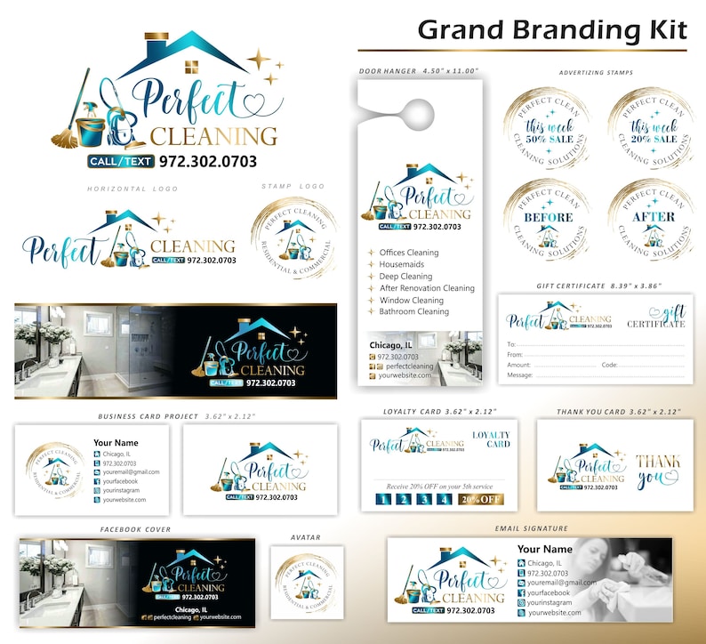 Premade Cleaning Company Logo, Luxury Branding, Cleaning Branding 560 ...