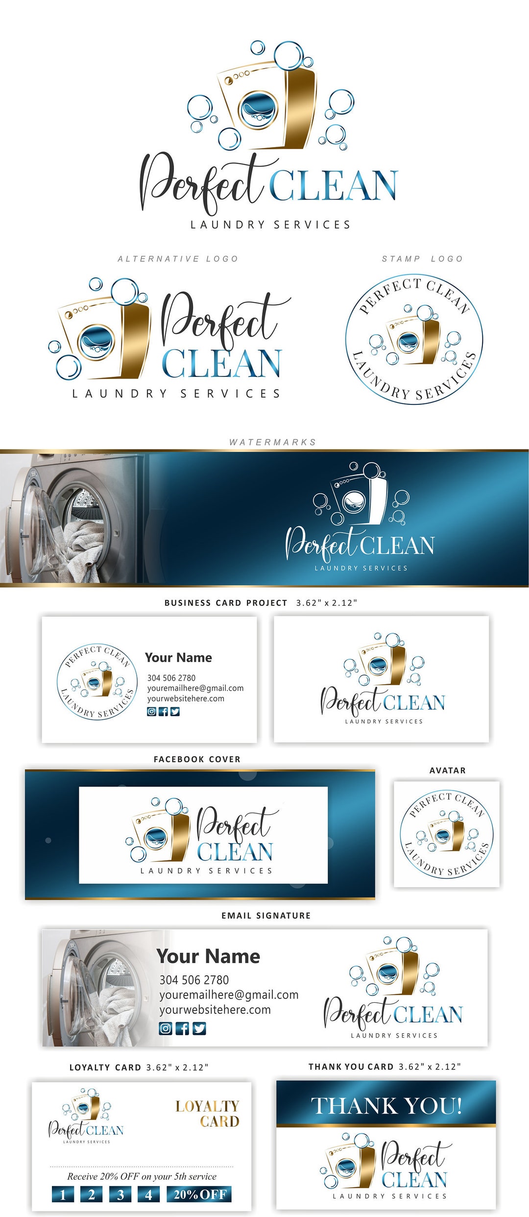 Laundry Logo Design, Washing Machine Logo Cleaning Clothe Logo, Premade ...