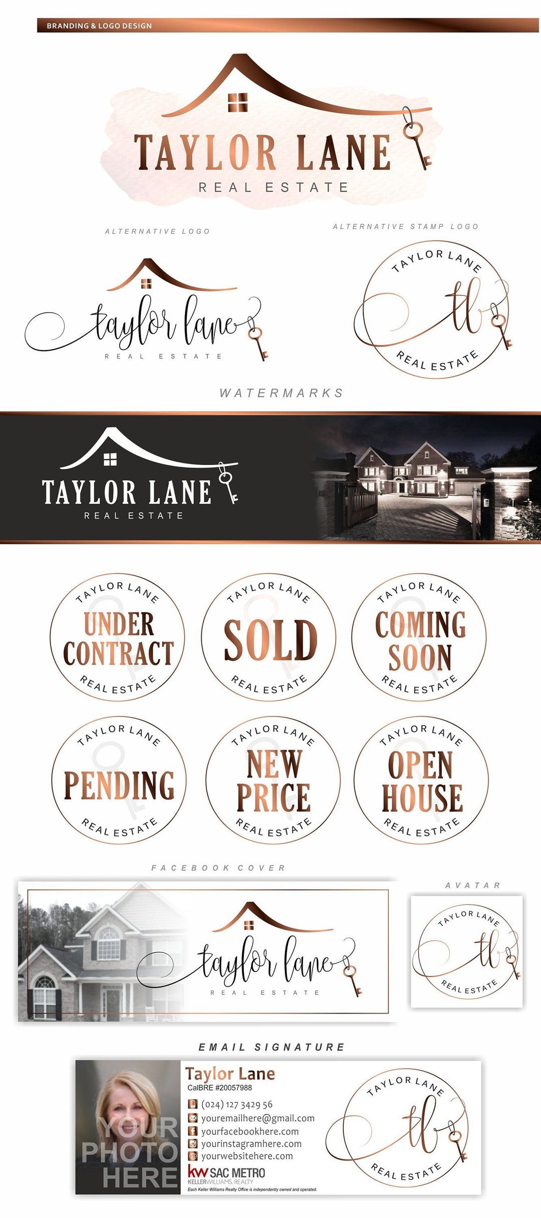 Realtor Logo, Real Estate Logo Design, Branding Kit, Real Estate Agent ...