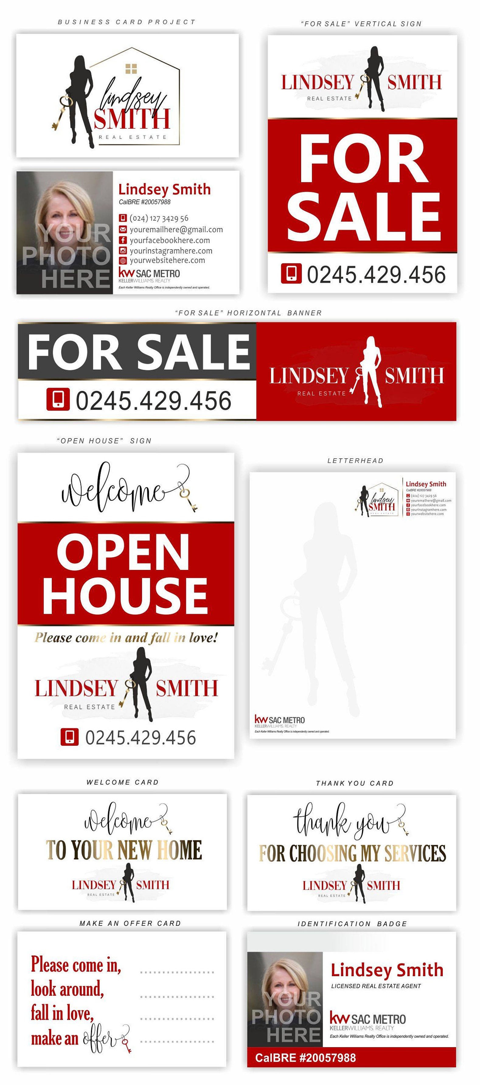 Real Estate Logo, Realtor Logo, Female Branding Kit, Woman Real Estate ...