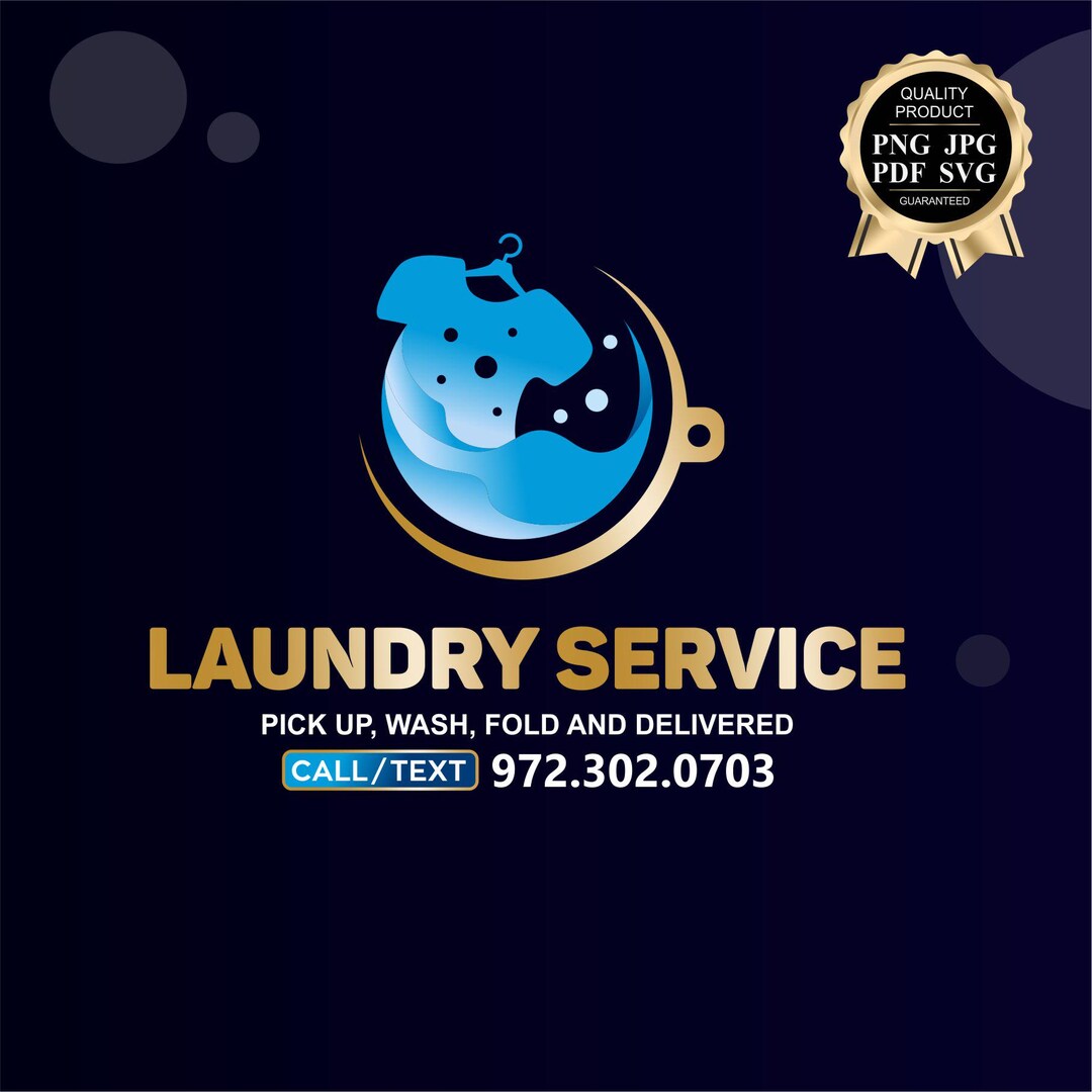 Laundry Service Logo Design, Premade Branding Kit 564 - Etsy