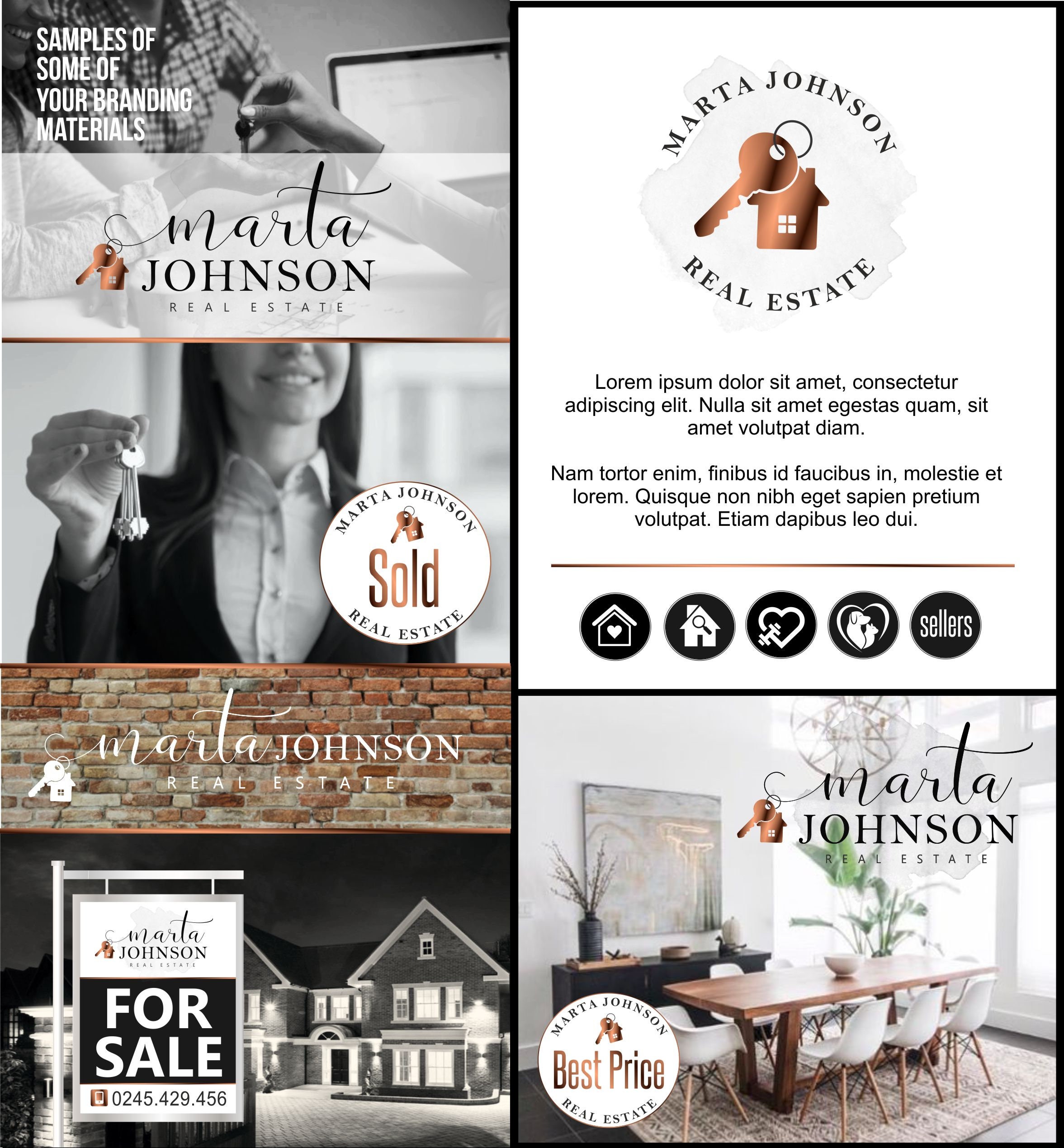 Real Estate logo Realtor logo House key design Instagram | Etsy