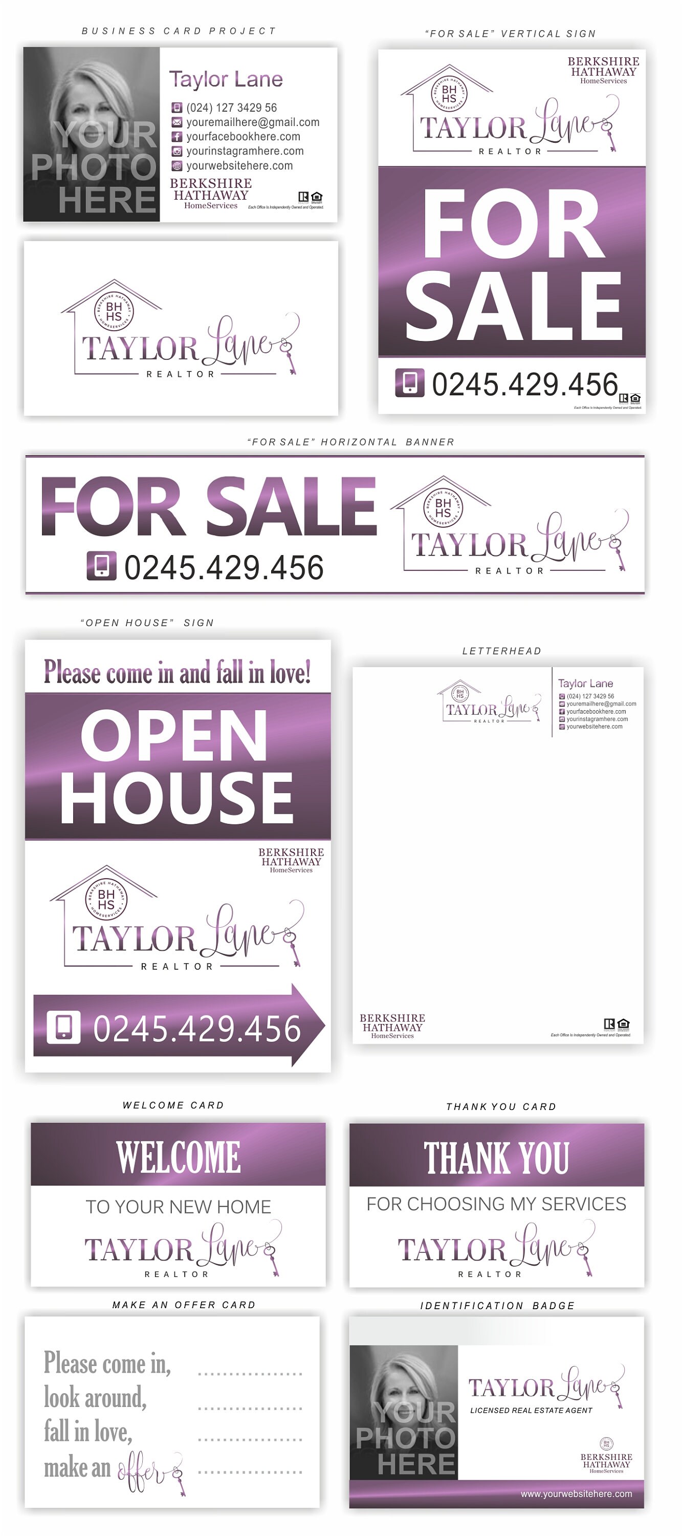 Real Estate Logo Design Berkshire Hathaway Logo Branding | Etsy