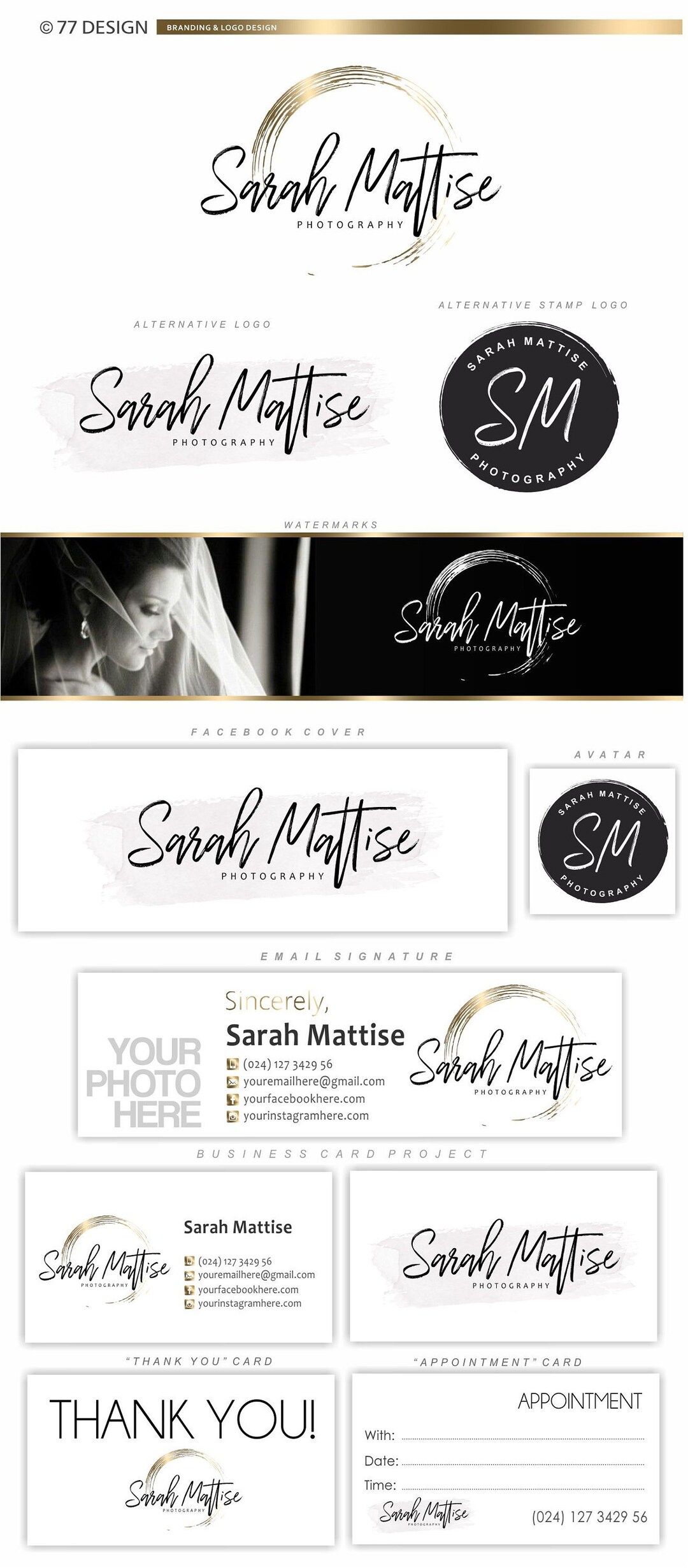 Logo Designs, Photography Logo, Gold Branding, Fancy Logo Design ...