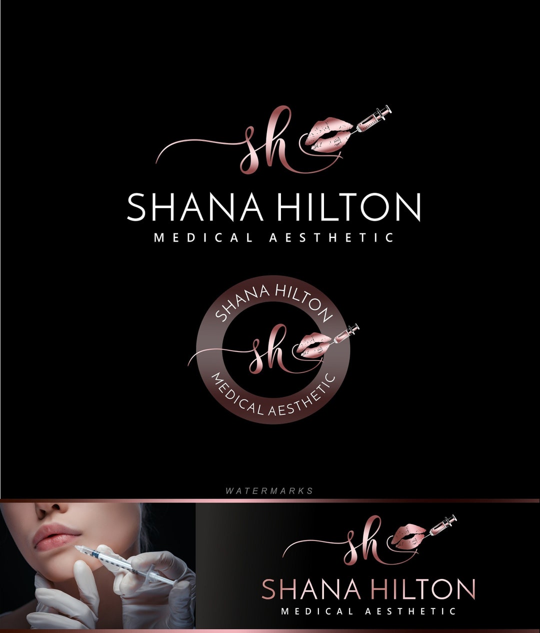 Lip Injection Logo, Medical Cosmetics Logo, Boutique Logo Kit, Plastic ...