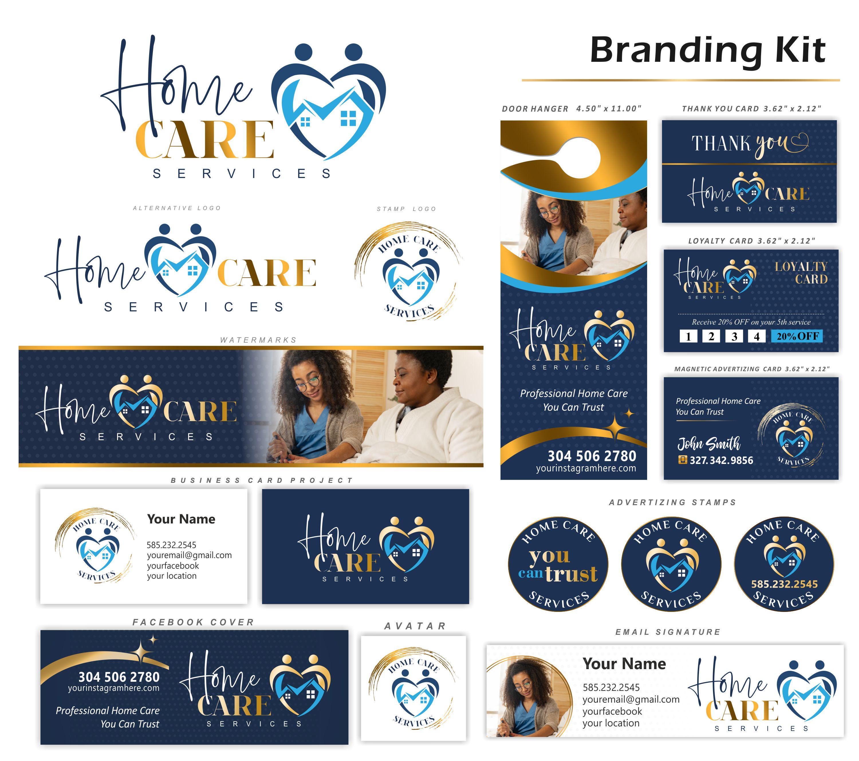 Premade Home Healthcare Logo, Branding Kit (digital Files) 641 - Etsy