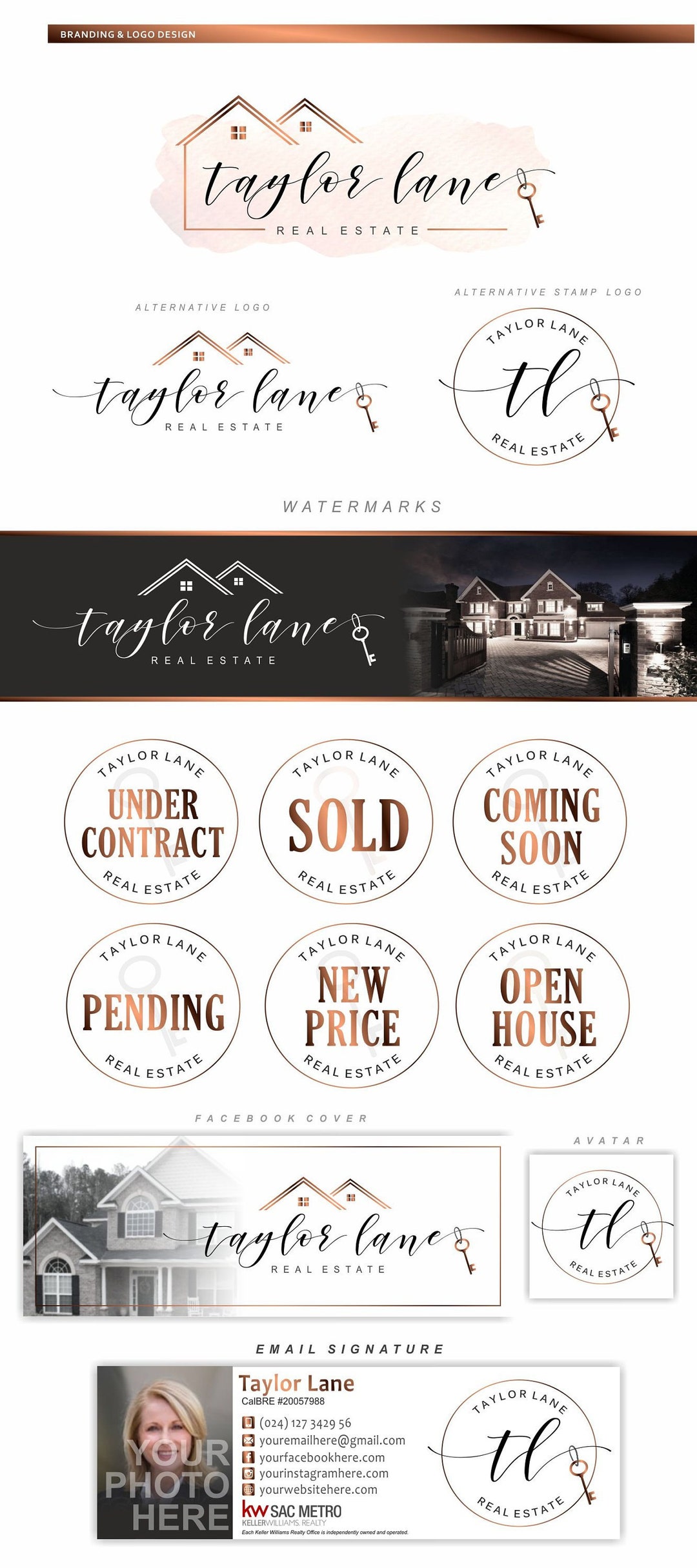 Realtor Logo, Real Estate Logo Design, Branding Kit, Real Estate Agent ...