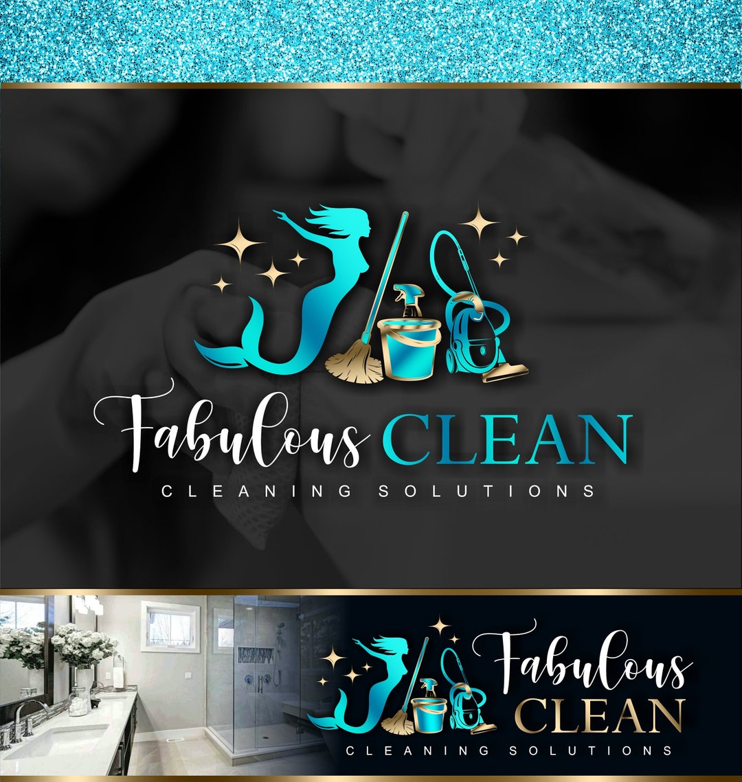 Cleaning Service Logo Design, Mermaid Logo, Home House Cleaning ...