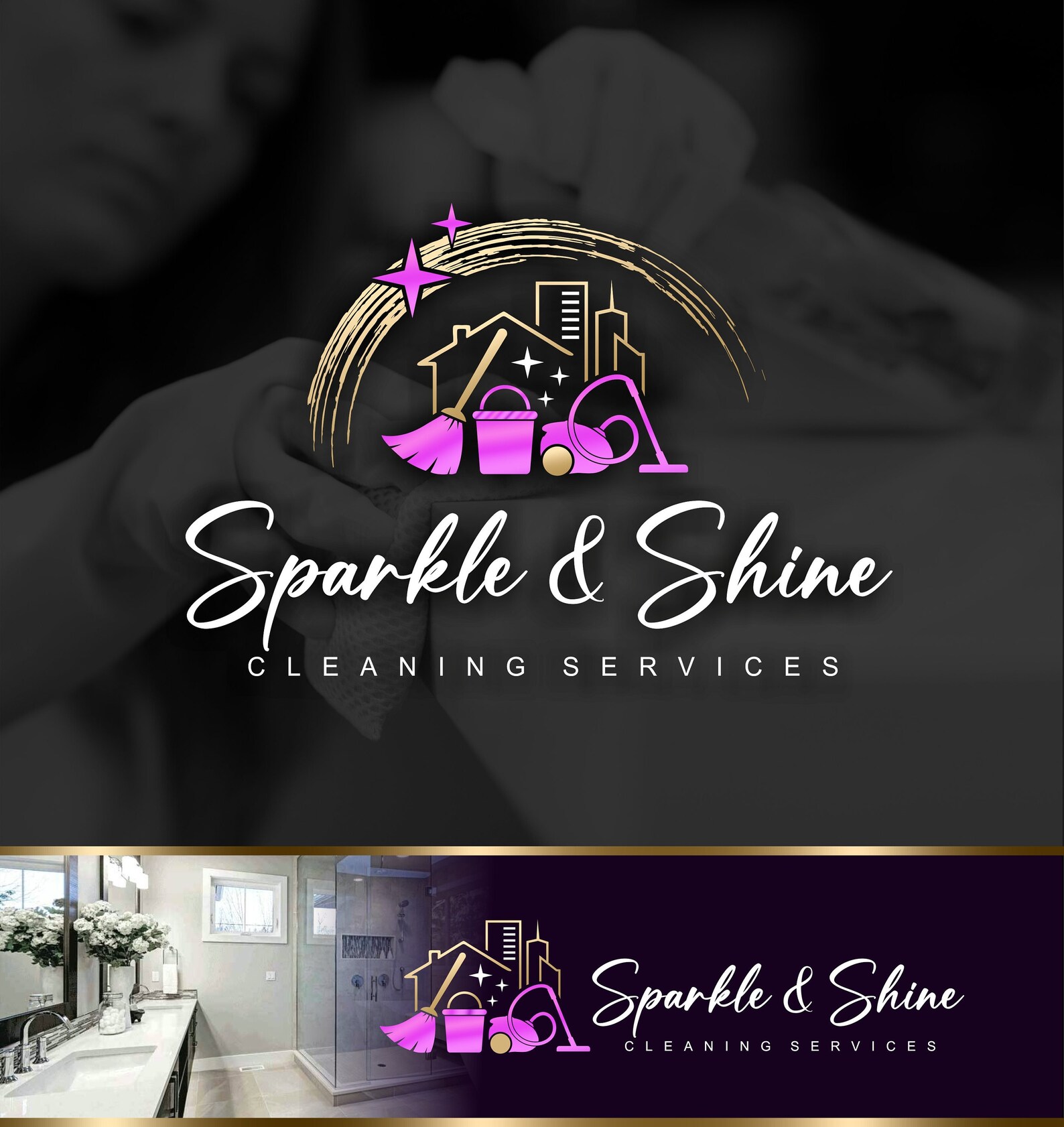 Cleaning Service Logo Design, Commercial Residential Logo Home House ...