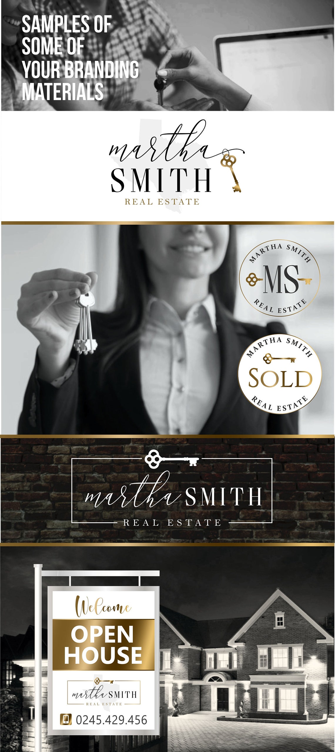 Realtor Logo Key Logo Design Real Estate Branding Kit - Etsy