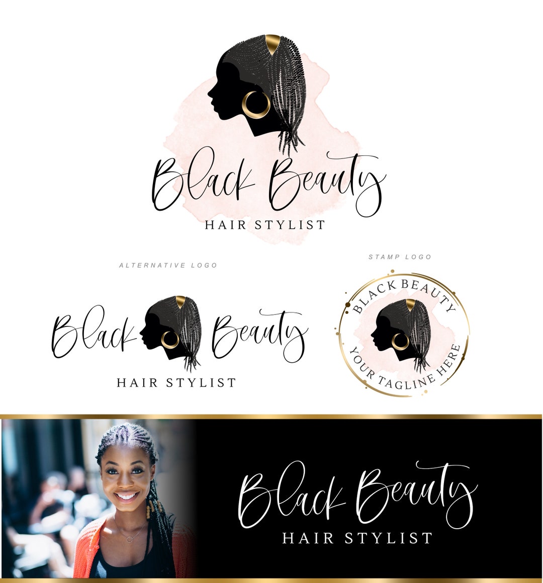 Braid Hairstyles Logo, Black Beauty Logo, Royal Afro Logo, Beauty Logo ...