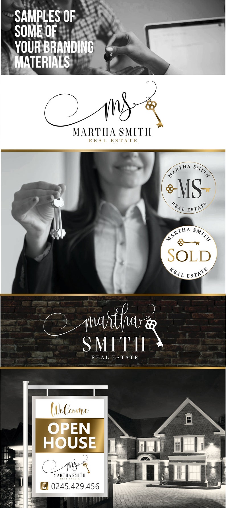 Realtor logo Real Estate logo design Branding kit Realty | Etsy