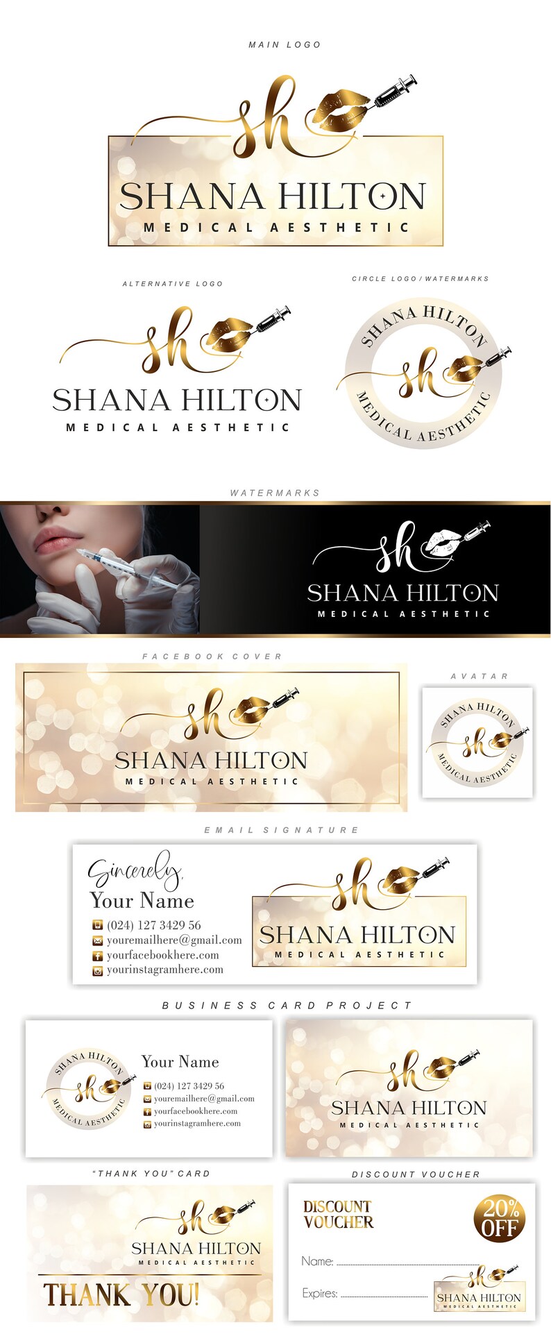 Lip Injection Logo Medical Cosmetics Logo Boutique Logo Kit - Etsy