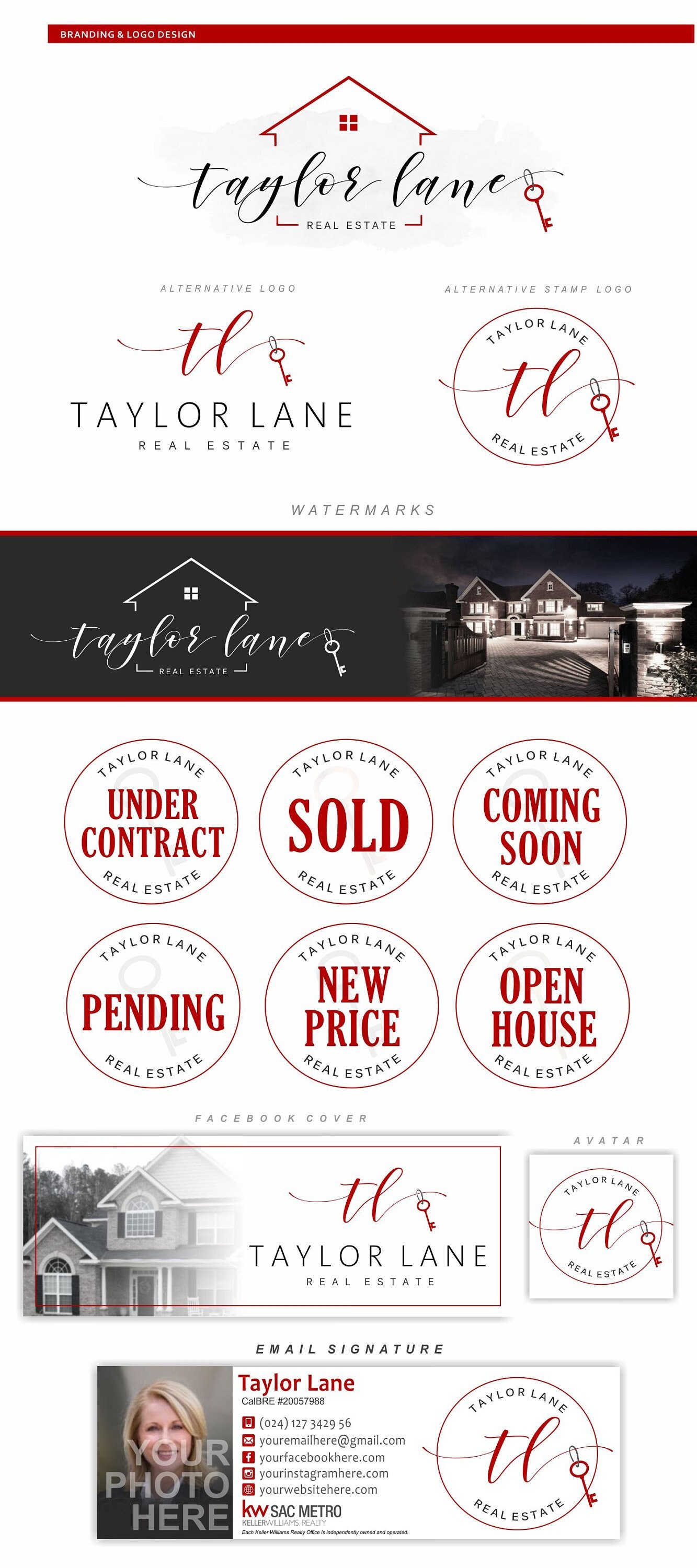 Real Estate logo design Realtor logo Branding kit Real | Etsy