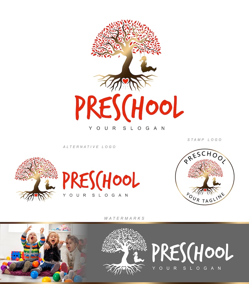Preschool Logo Kindergarten Logo Daycare Logo School Logo | Etsy