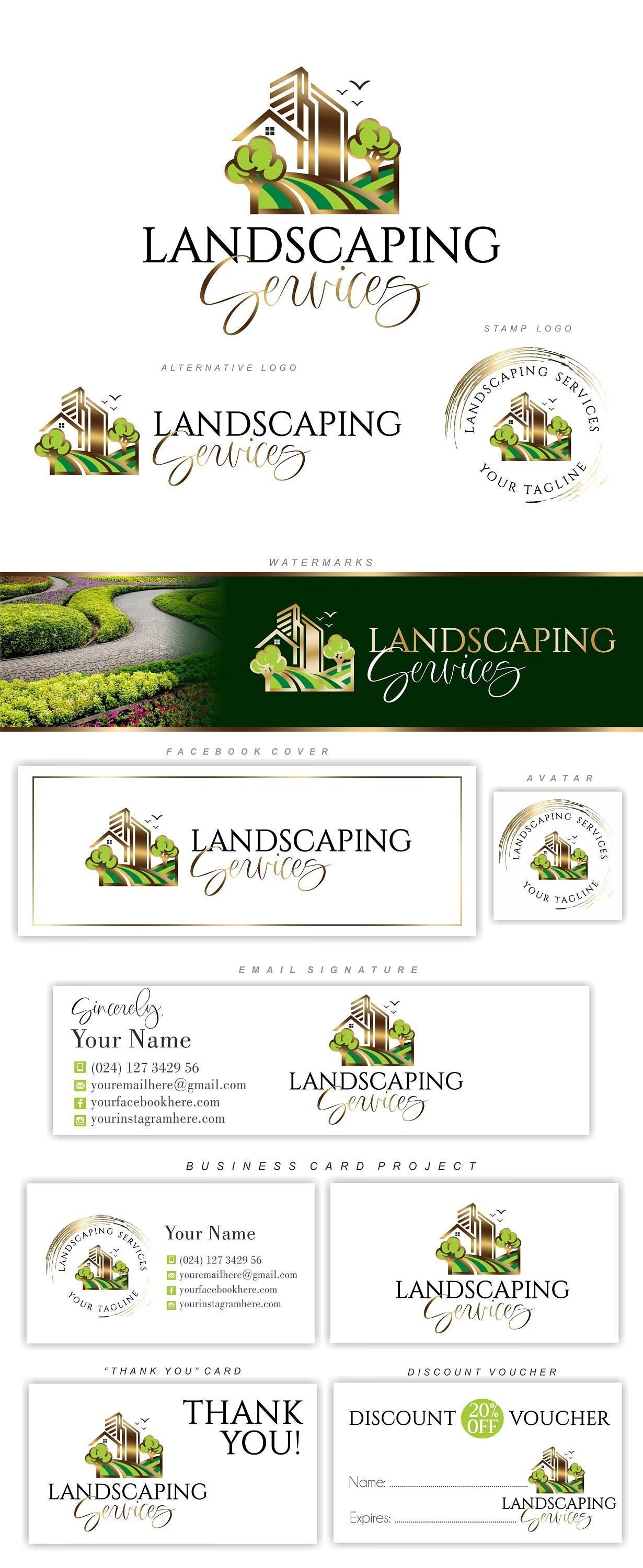 Vertical Landscaping Logos Landscaping Logo Maker | Online Logo Maker