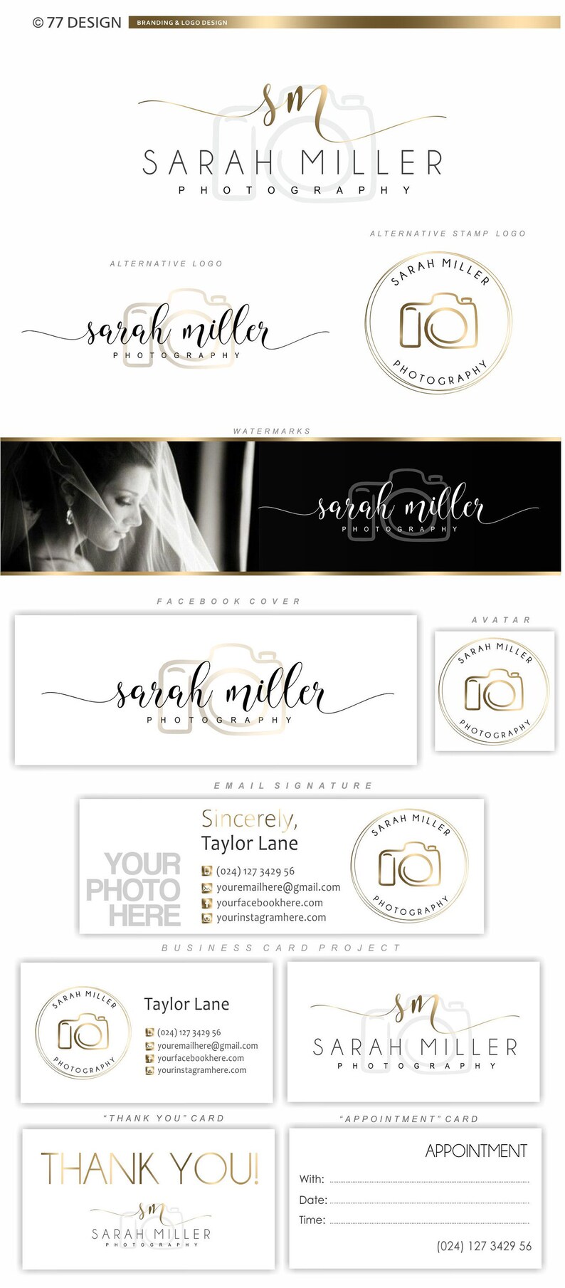 Camera Logo Design Photography Design Branding Kit Simple - Etsy