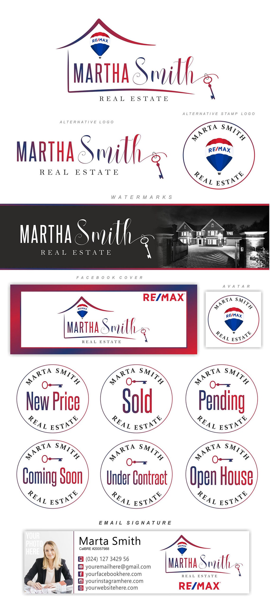 Real Estate Logo Design REMAX Branding Kit Realtor Logo - Etsy