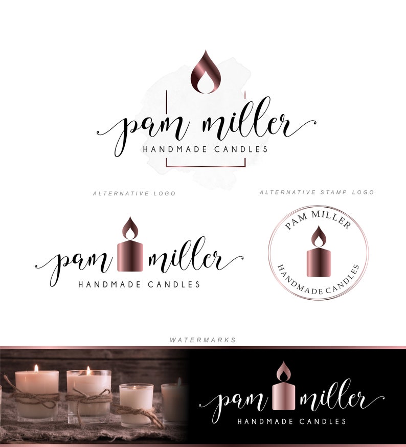 Candle Logo Design Candles Business Logo Set Aroma Therapy - Etsy