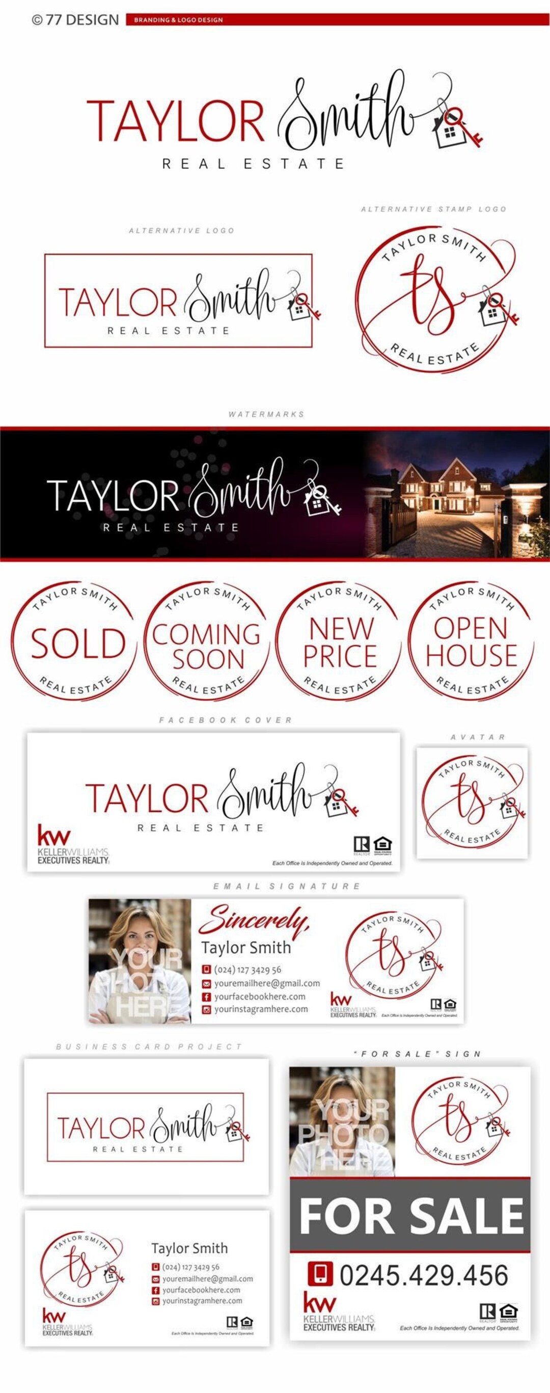 Realtor Logo Design, Real Estate Logo, Branding Kit, Real Estate ...