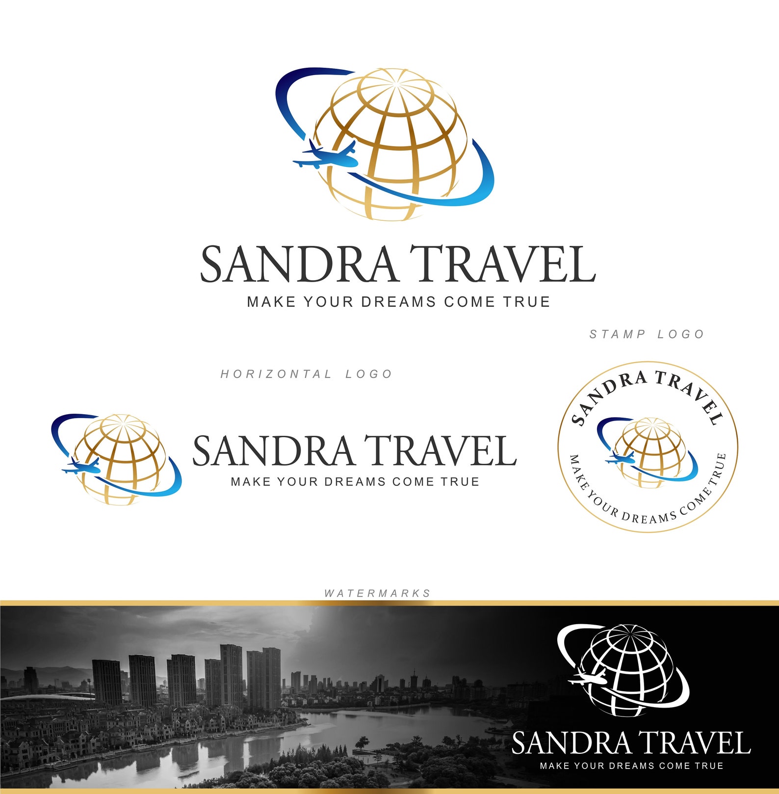 Travel Logo, Adventure Branding Kit, World Map Trip Design, Travel ...
