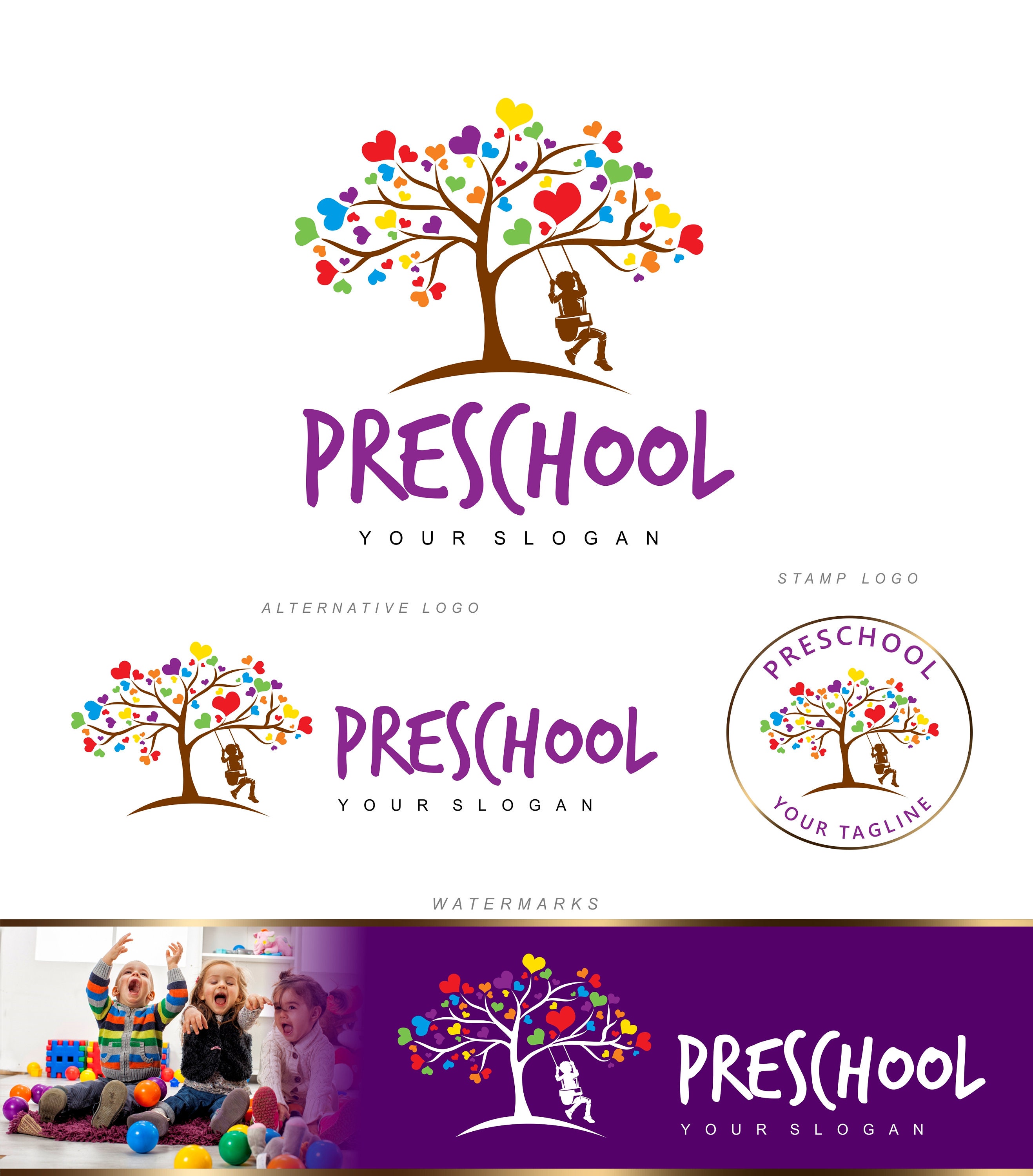 Preschool Logo, Kindergarten Logo, Daycare Logo, School Logo, Tutoring ...