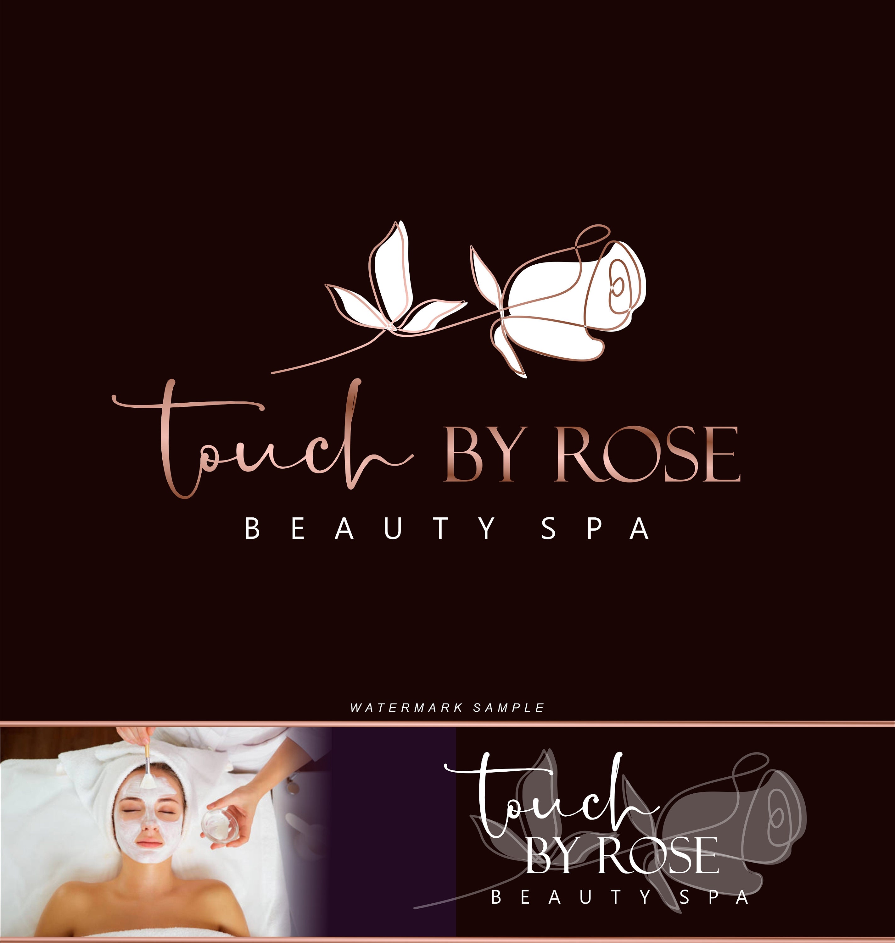Rose Logo Design Spa Salon Logo Watermark Marketing Kit - Etsy Canada