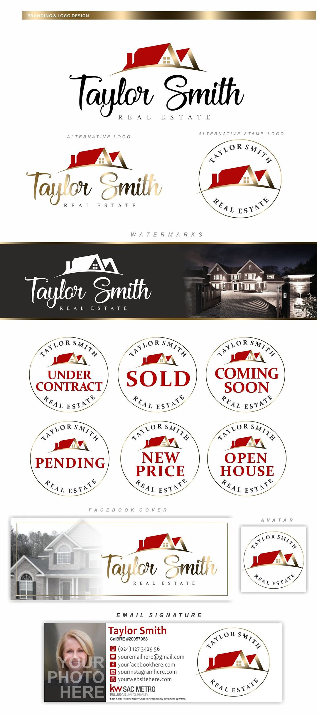 Real Estate Branding Kit, Realtor Logo, Logo Design, Agent Marketing ...
