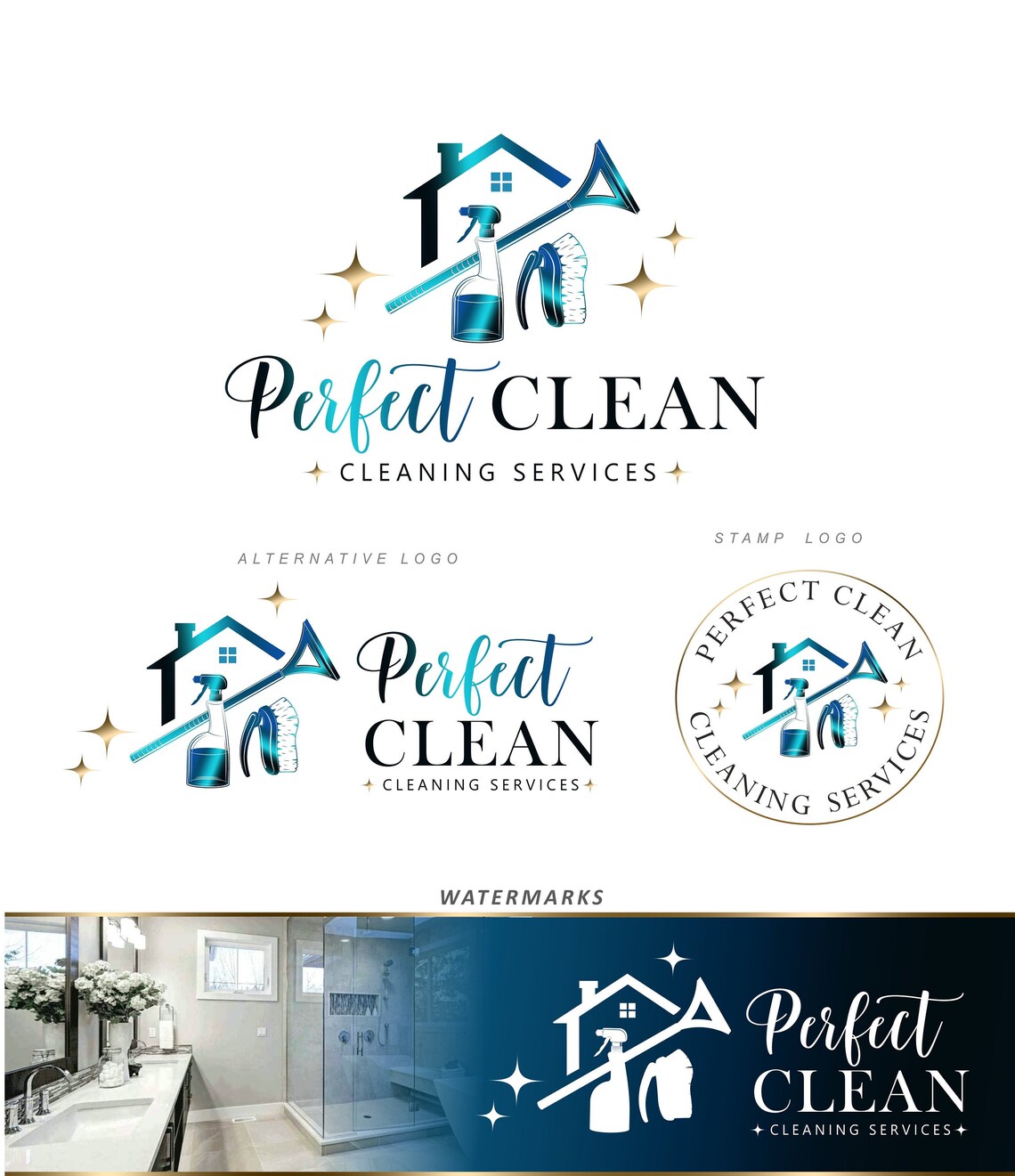 Cleaning Service Logo Design Custom Home Service Premade - Etsy