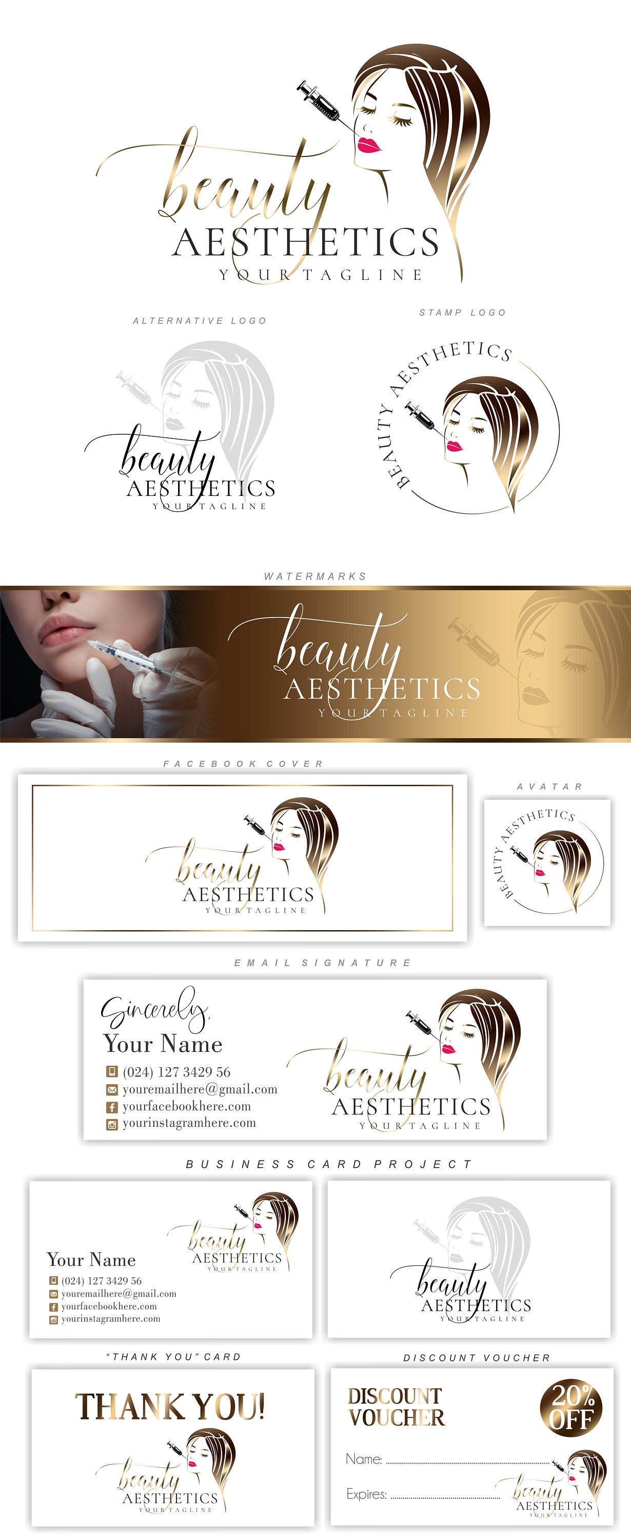 Lip Injection Logo, Medical Cosmetics Logo, Plastic Surgery Logo, Botox ...