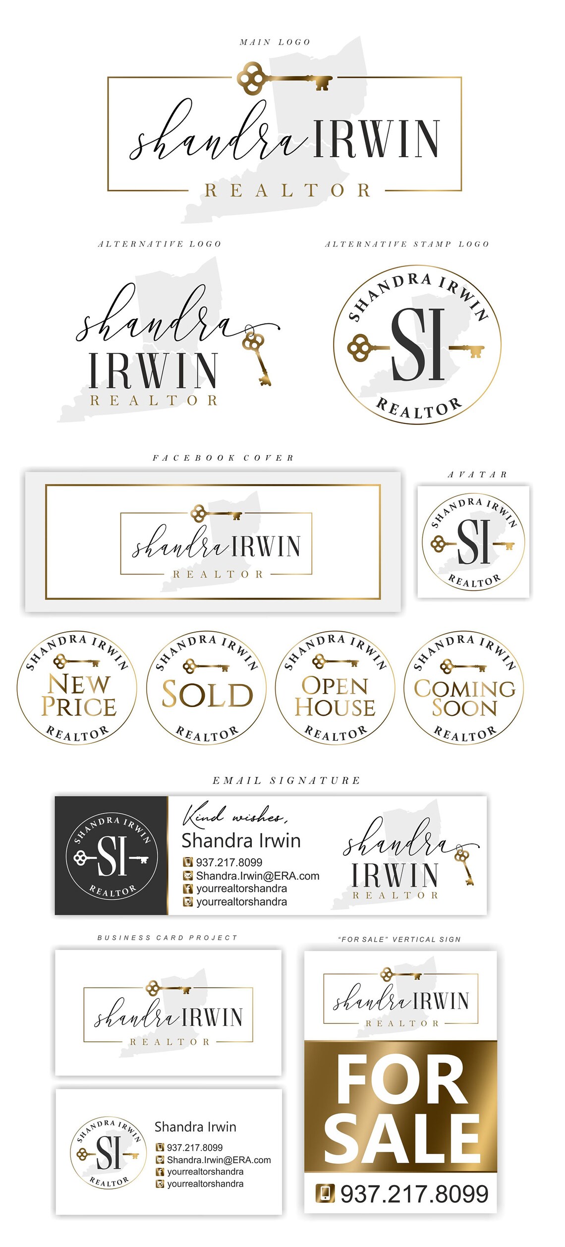 Realtor Logo Key Logo Design Real Estate Branding Kit - Etsy