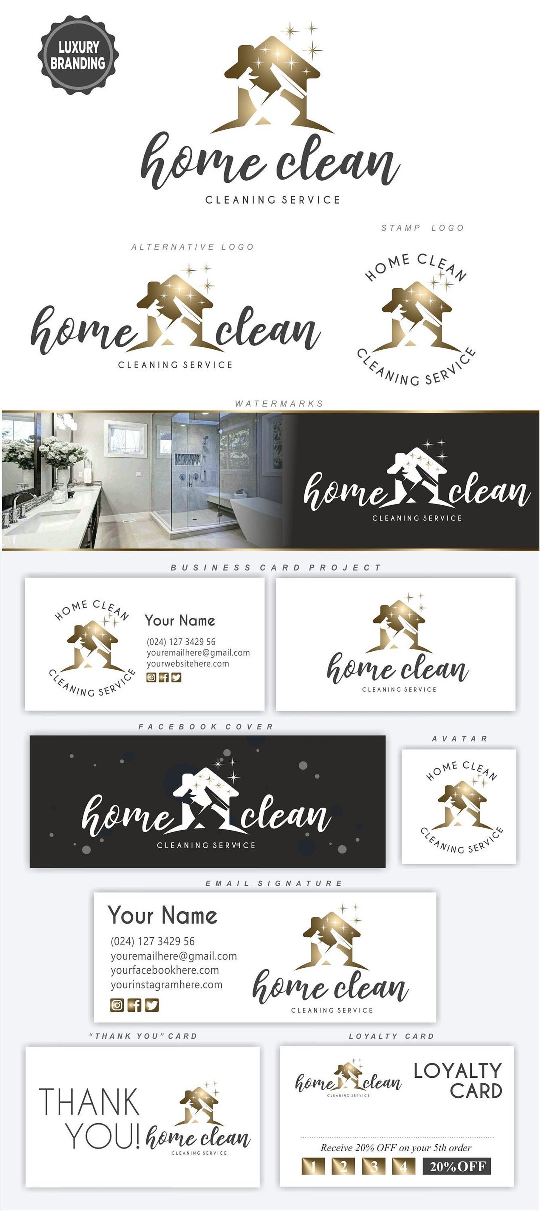 Unique Cleaning Logo Design, Premade Logo, Cleaning Service, House ...