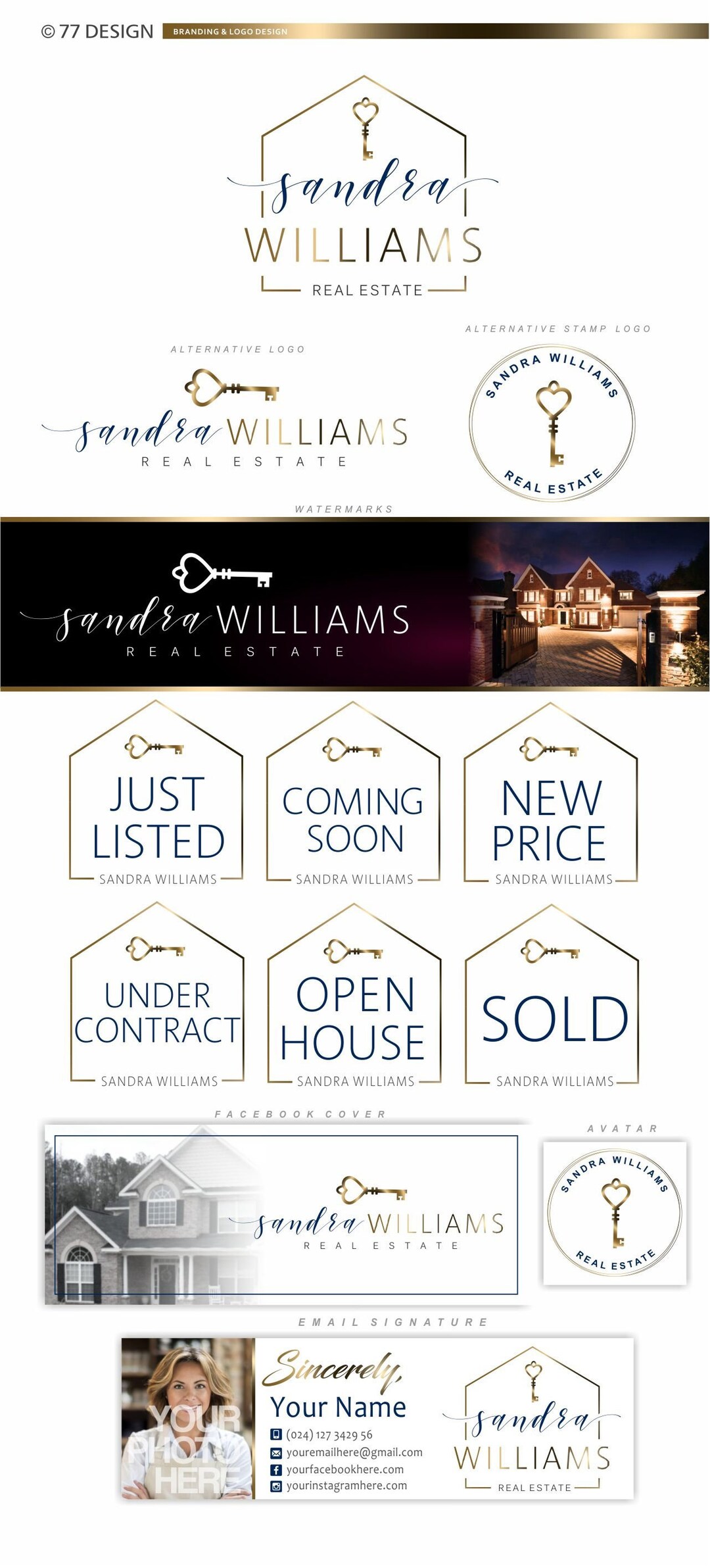 Real Estate Logo, Realtor Logo, Branding Kit, Real Estate Marketing ...