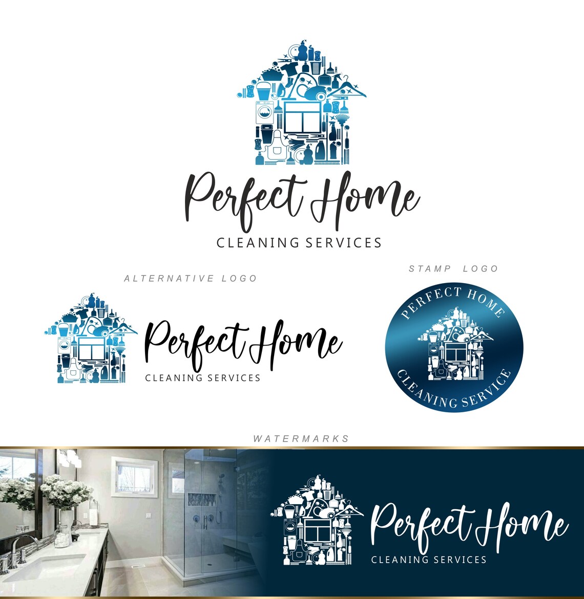 Unique Cleaning Logo Design Premade Logo Cleaning Service - Etsy