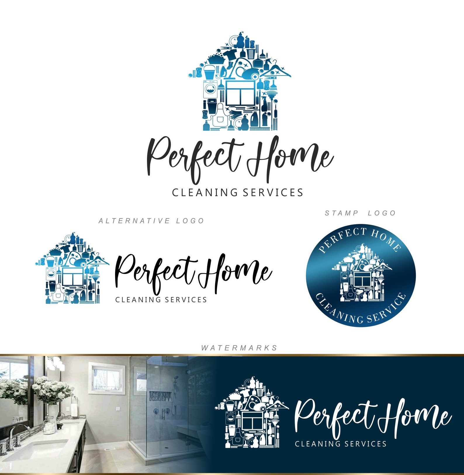 Unique Cleaning Logo Design Premade Logo Cleaning Service - Etsy