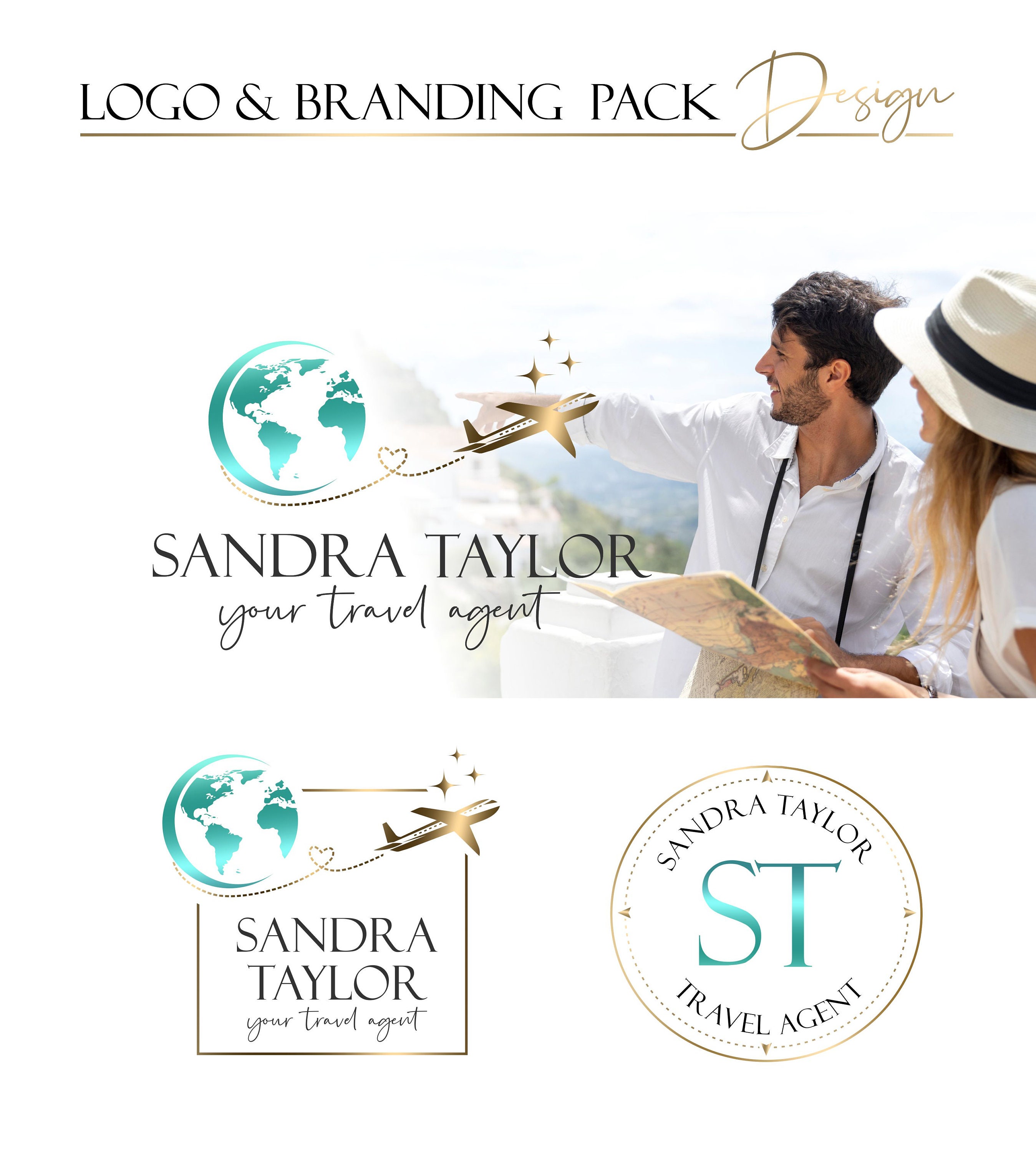 Travel Logo, Adventure Branding Kit, World Map Trip Design, Travel ...