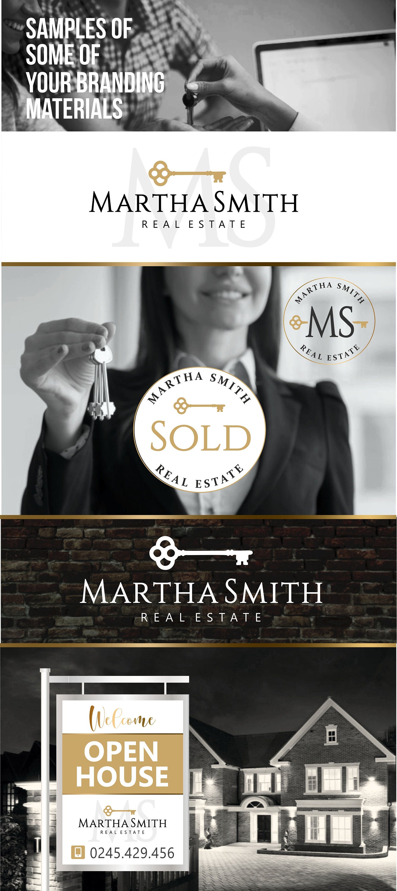 Real Estate Logo Realtor Logo Realty Key Real Estate - Etsy