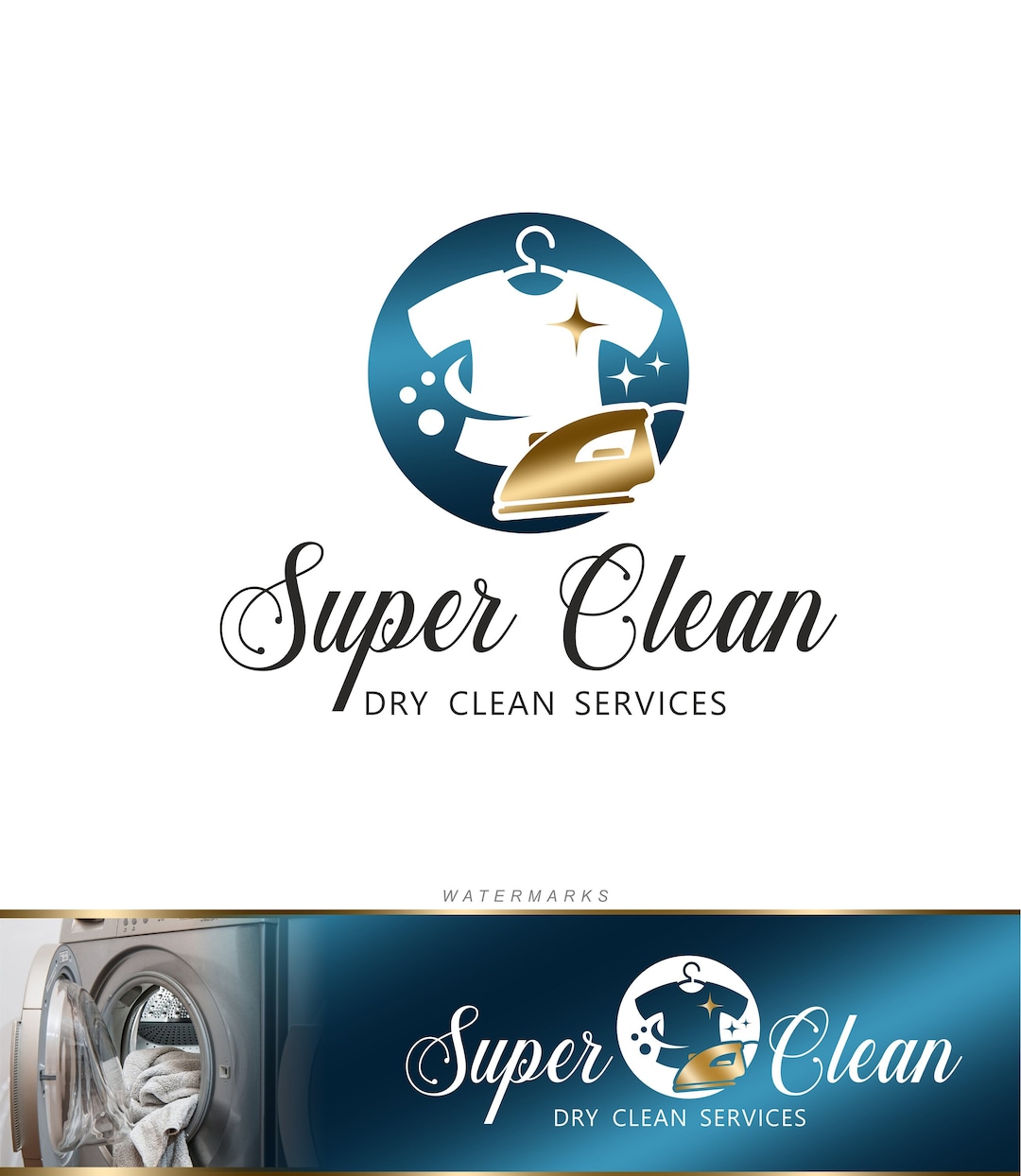 Dry Clean Logo, Laundry Services Logo, Dry Cleaning Logo Design ...