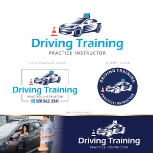 Driving Instructor Logo, Driving School Logo Set, School of Driving ...