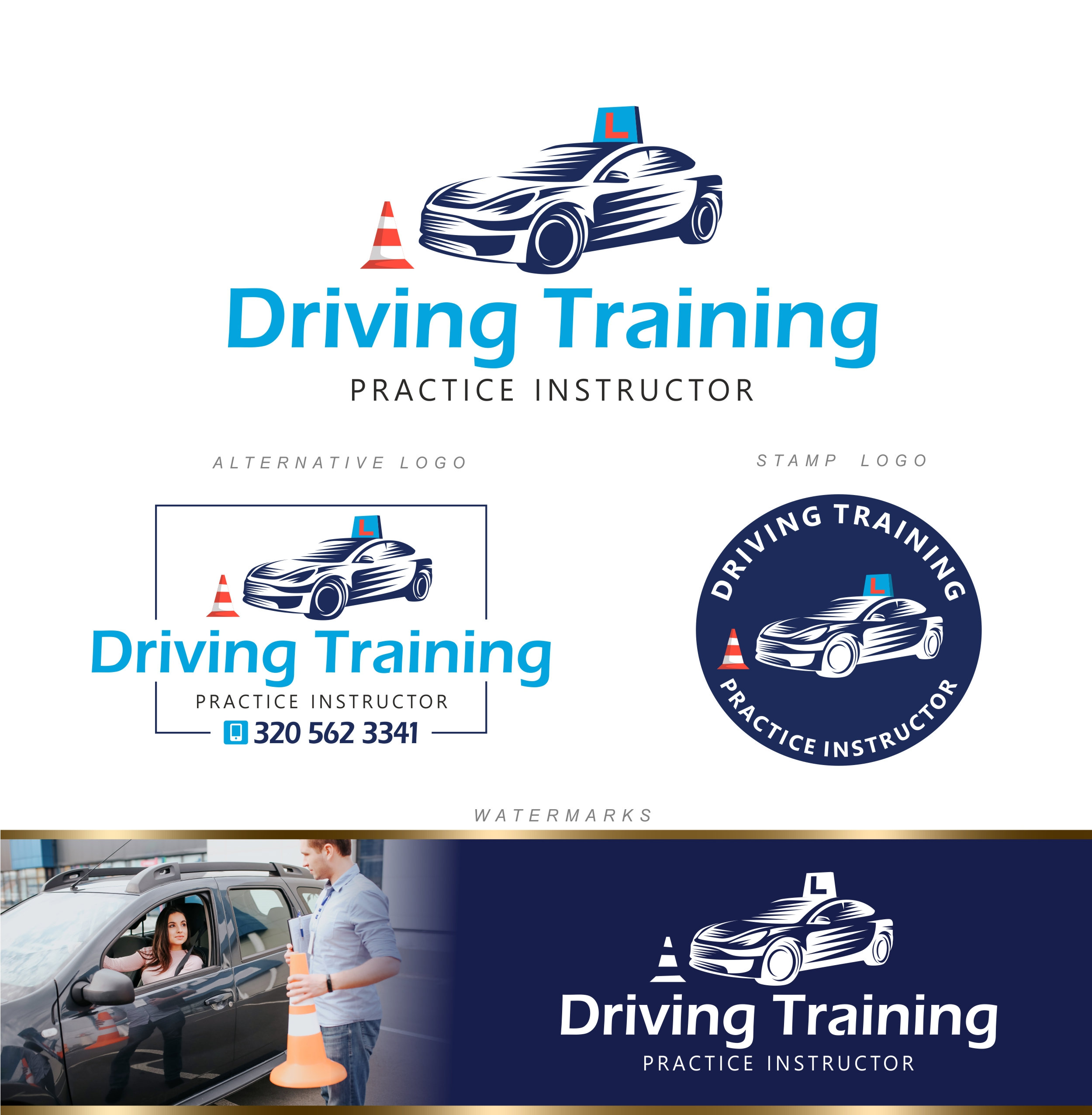 Car Driving School Logo