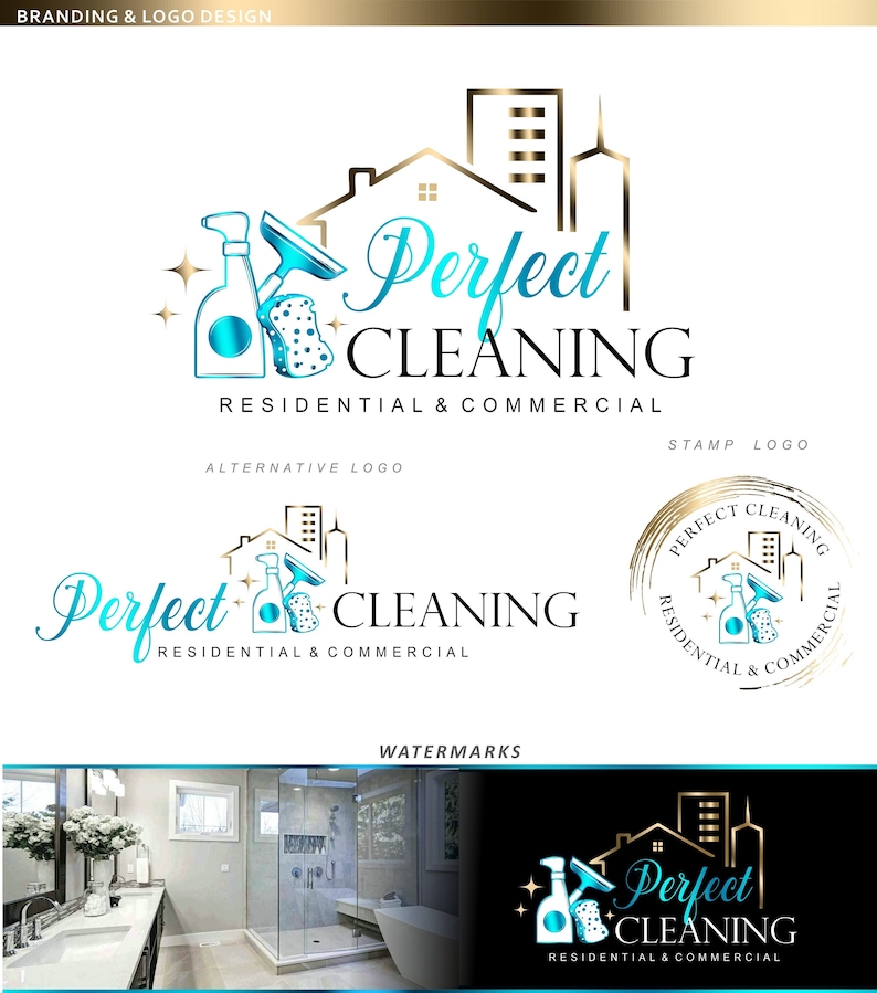 Clean Logo Clean Service Logo House Clean Logo Clean | Etsy