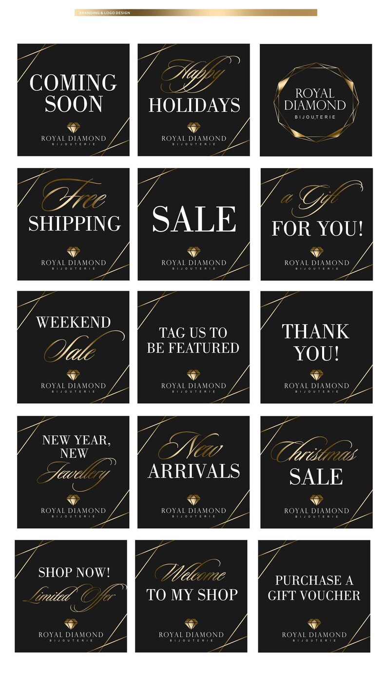 Jewelry Logo Design Diamond Logo Premade Kit Logo Package - Etsy