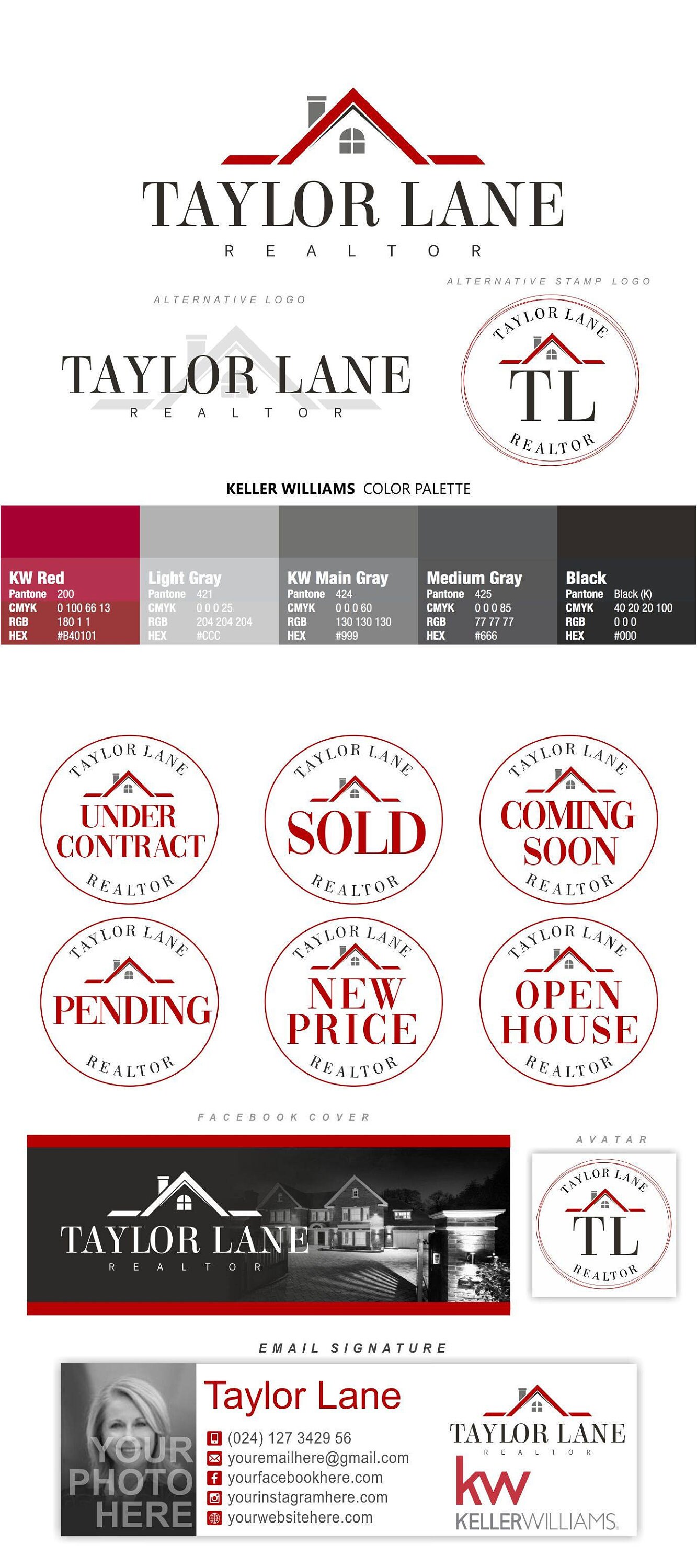Real Estate Logo Design, Realtor Branding Kit, KW, REMAX 129 - Etsy