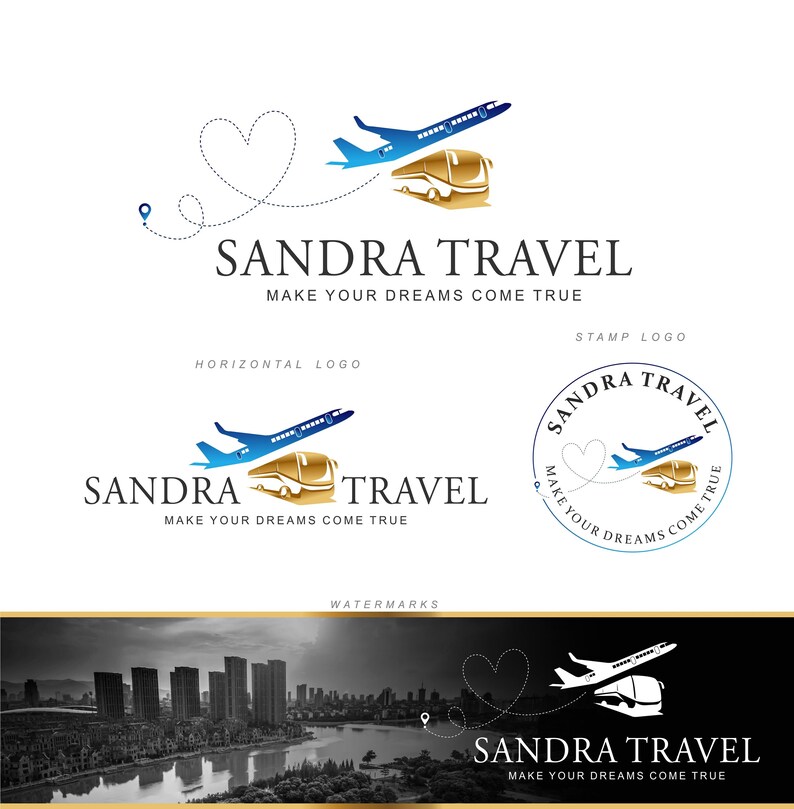 Travel Logo, Adventure Branding Kit, Airplane Logo, Travel Agent ...