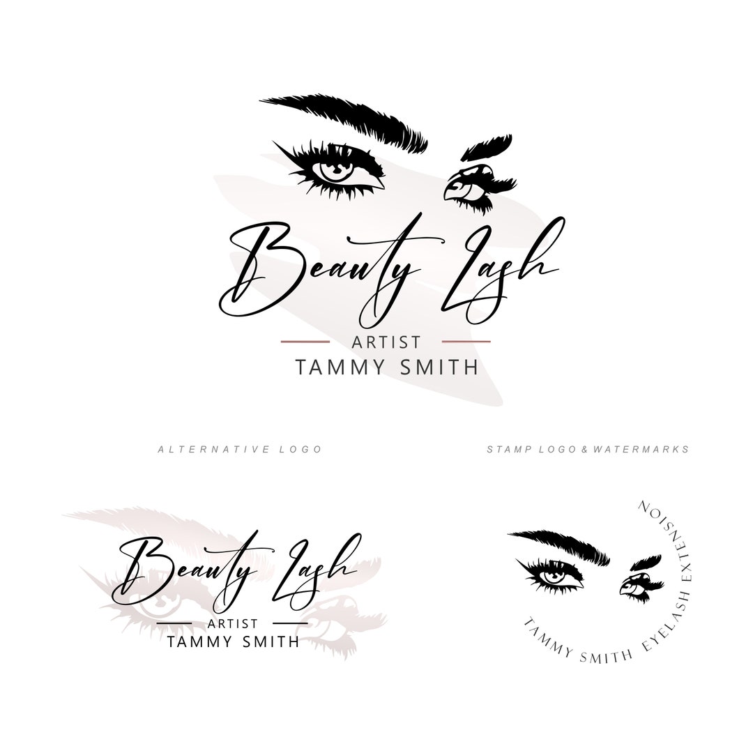 Lash Extensions Logo, Lash Artist Logo Design, Eyelash Branding Kit ...