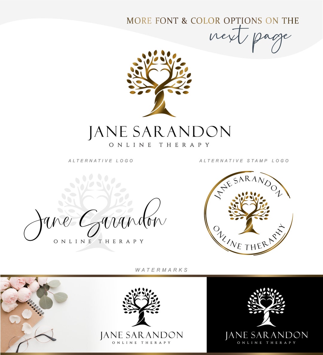 Life Coach Logo, Tree of Life Heart Logo Design, Wellness Holistic Logo ...
